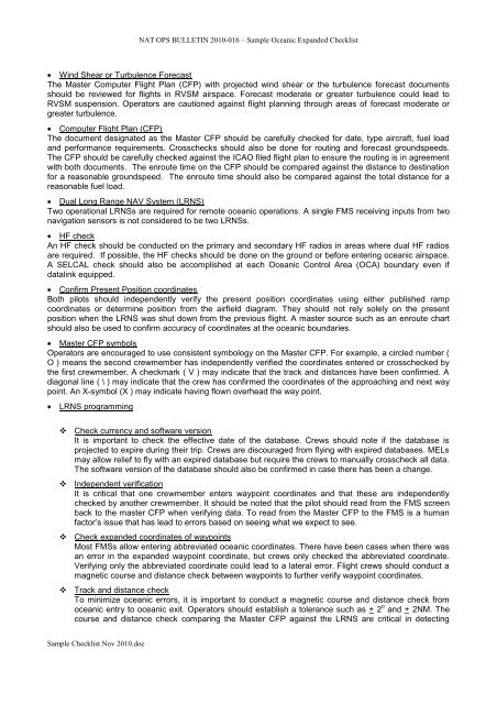 NAT OPS BULLETIN 2010-016