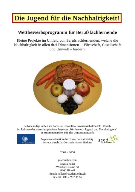 Bachelorarbeit von Regula Keller - ETH Seed Sustainability