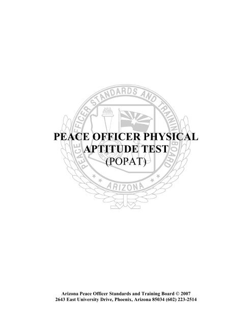 peace officer physical aptitude test (popat) - Arizona Peace Officer ...