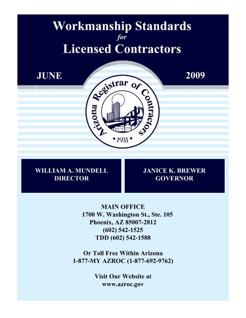 Workmanship Standards Licensed Contractors Arizona Registrar Of workmanship-standards-licensed-contractors-arizona-registrar-of