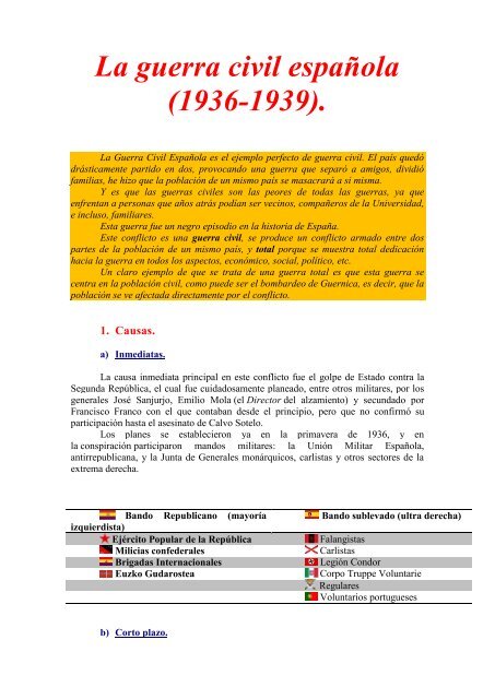 La guerra civil española (1936-1939).