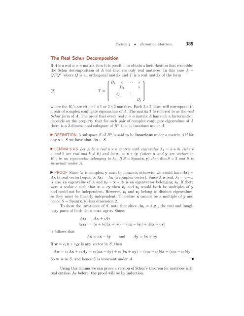 389 The Real Schur Decomposition 