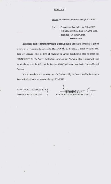 NOTICE - Bombay High Court