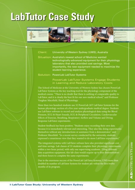LabTutor Case Study - ADInstruments
