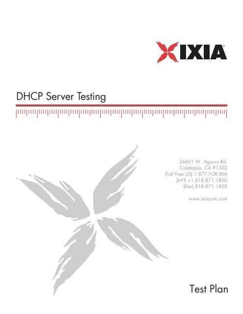 DHCP Server Test Plan - Ixia