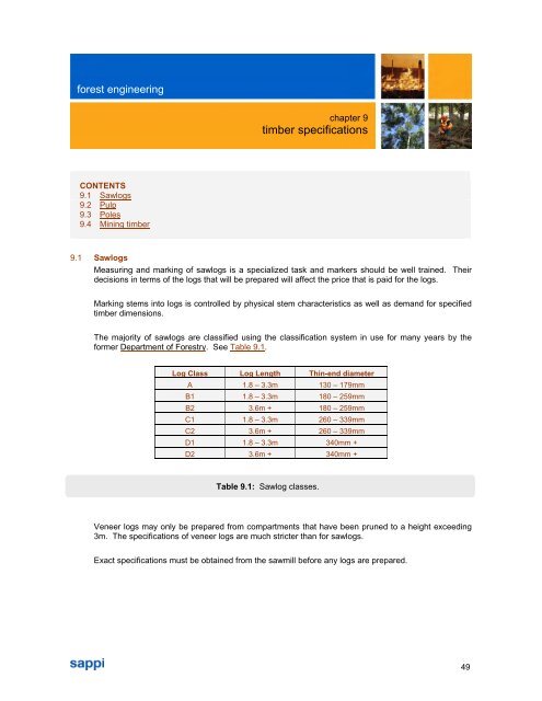 timber specifications - Sappi