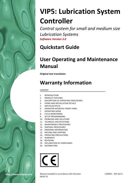 VIP5: Lubrication System Controller - Dropsa