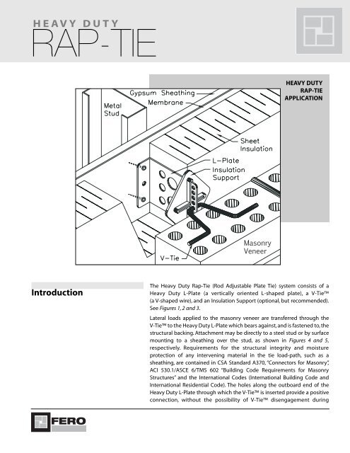 Heavy Duty Rap-Tie Design Data - Fero