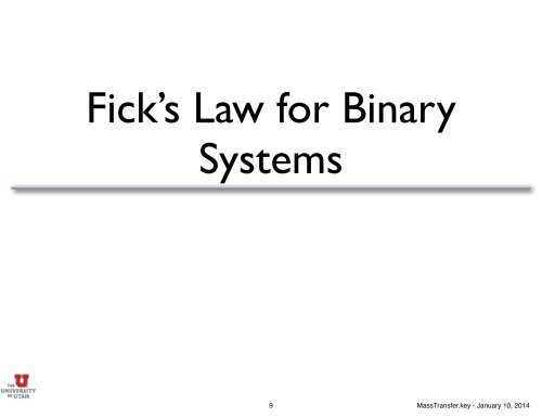 Fick's Law for Binary Systems