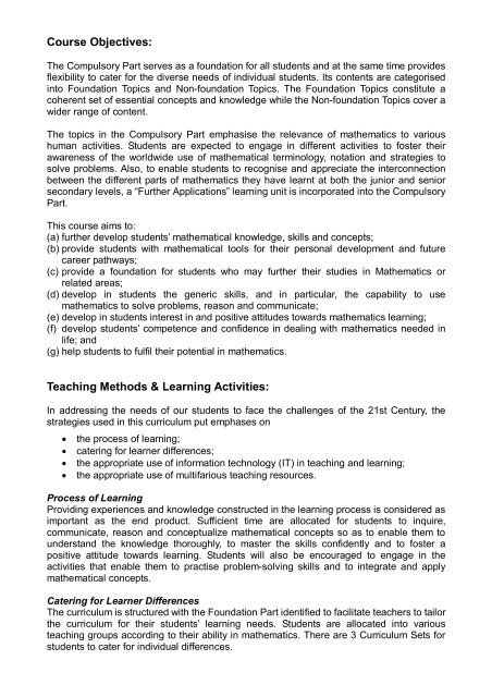 Course Objectives: Teaching Methods & Learning Activities: