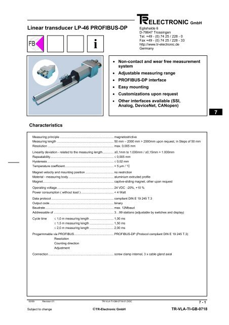 Profibus DP Class 2 - TR Electronic