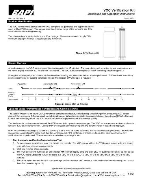 VOC Verification Kit - BAPI