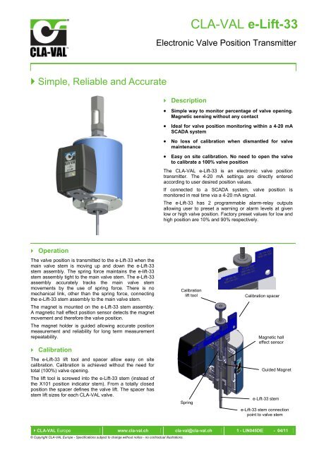 CLA-VAL e-Lift-33 - Cla-Val UK