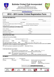 HCC Junior Player Registration Form.pdf - Hawthorn Cricket Club