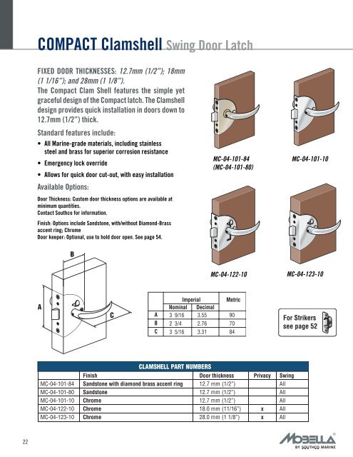 COMPACT Clamshell Swing Door Latch - Above Board Electronics