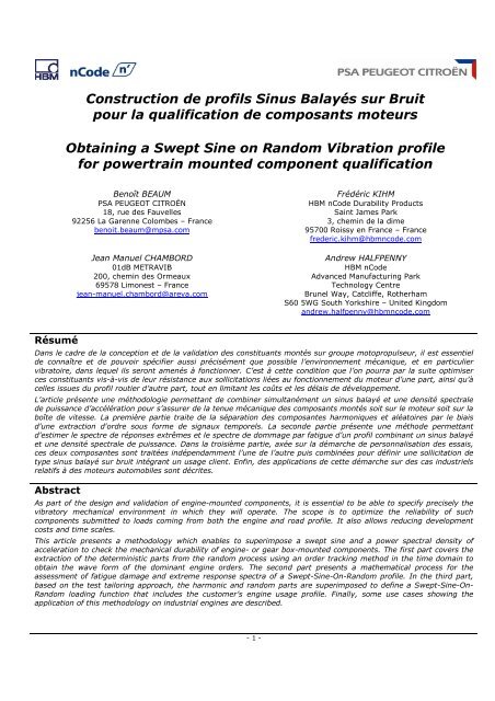 Obtaining a Swept Sine on Random Vibration profile - HBM nCode