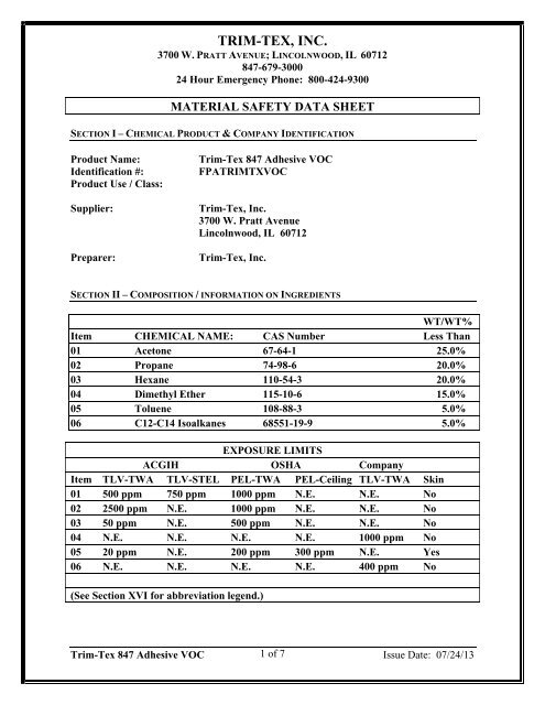 MSDS Sheet.pdf - Trim-Tex