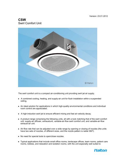 Swirl Comfort Unit - Halton