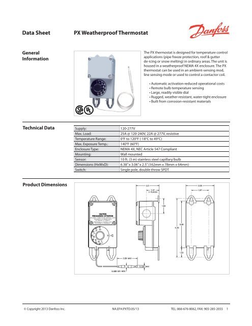 PX Thermostat Datasheet 05-13.indd - Danfoss.com