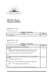 2001 HSC Mathematics Marking Guidelines