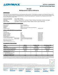 DYMAX 6-621 Series Industrial Adhesive Product Data Sheet