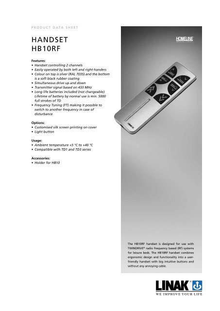 haNdset hB10rF - Linak