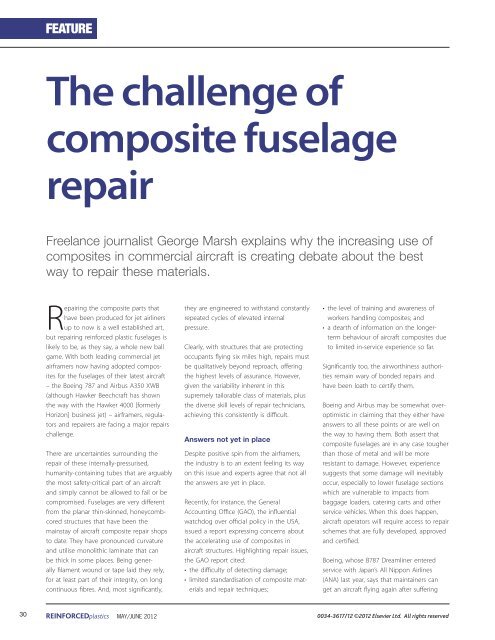 The challenge of composite fuselage repair