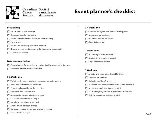 Event Planning Checklist