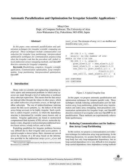 Automatic Parallelization And Optimization For Irregular Ieee Xplore