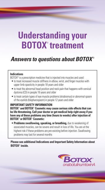 Botox® Cosmetic Care & Consent Form - Sawmas Dermatology