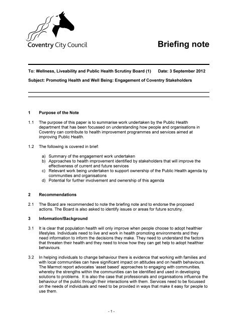 Briefing note - Meetings, agendas, and minutes