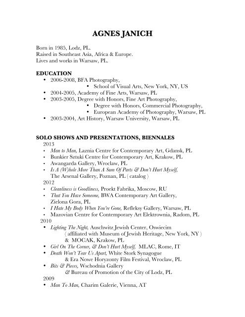 AGNES JANICH - Charim Galerie