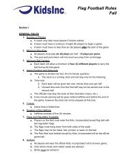 Flag Football Rules - Kids, Incorporated