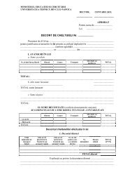 Formular decont cheltuieli materiale - Universitatea TehnicÄ