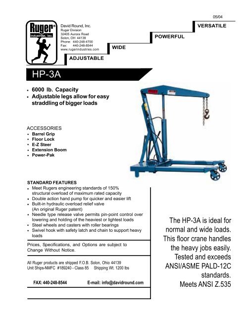 hp-3a - Engine Hoist | Floor Crane