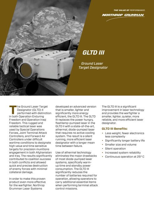 GLTD III Ground Laser Target Designator - Northrop Grumman ...