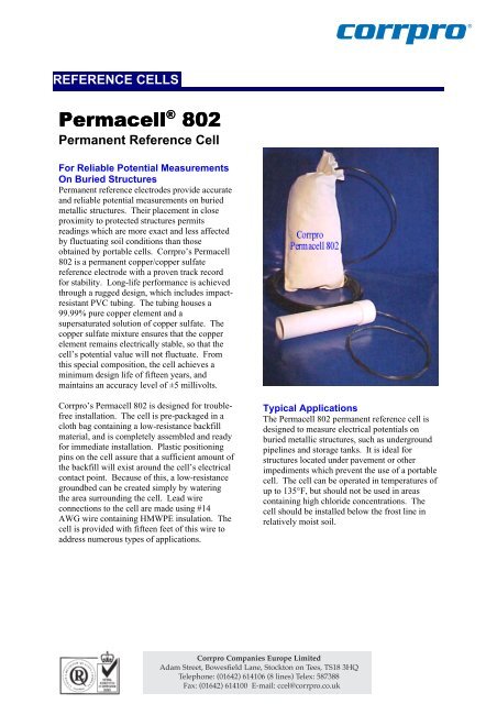 Permacell 802 Permanent Reference Cell.pdf - Corrpro.Co.UK