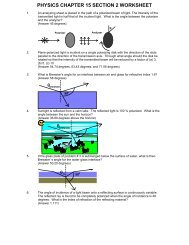 PHYSICS CHAPTER 6 SECTION 2 Worksheet 1