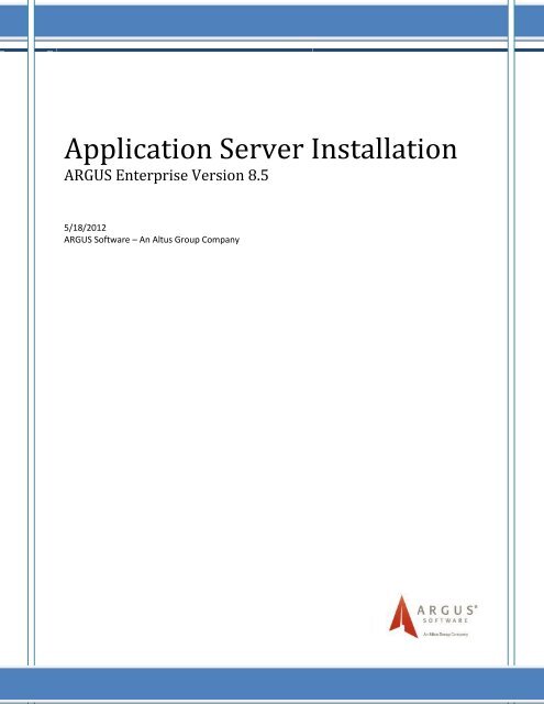 Application Server Installation Guide.pdf - ARGUS Software