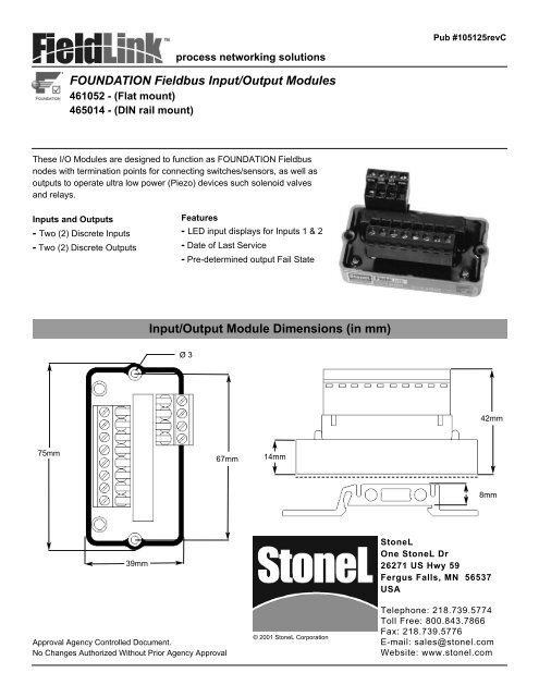 FOUNDATION Fieldbus Input/Output Modules - StoneL