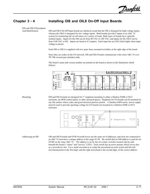 4 Installing OI8 and OIL8 On-Off Input Boards - icemeister.net