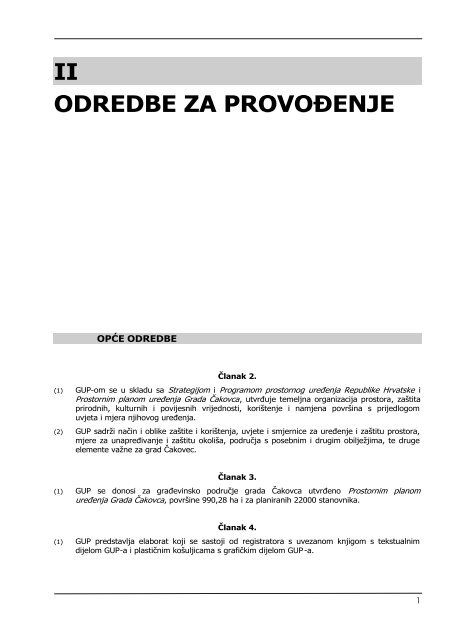 ODREDBE ZA PROVOÄ ENJE, 2005 god - Grad Ä akovec
