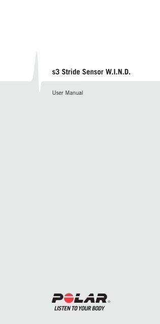 Polar s3 Stride Sensor W.I.N.D. User Manual