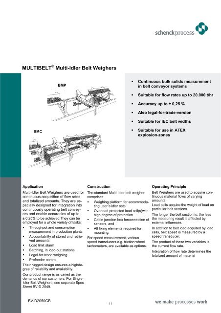 MULTIBELT® Multi-Idler Belt Weighers - Schenck Process GmbH