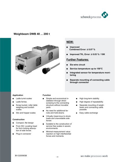 Weighbeam DWB 40 ... 200 t NEW - Schenck Process GmbH
