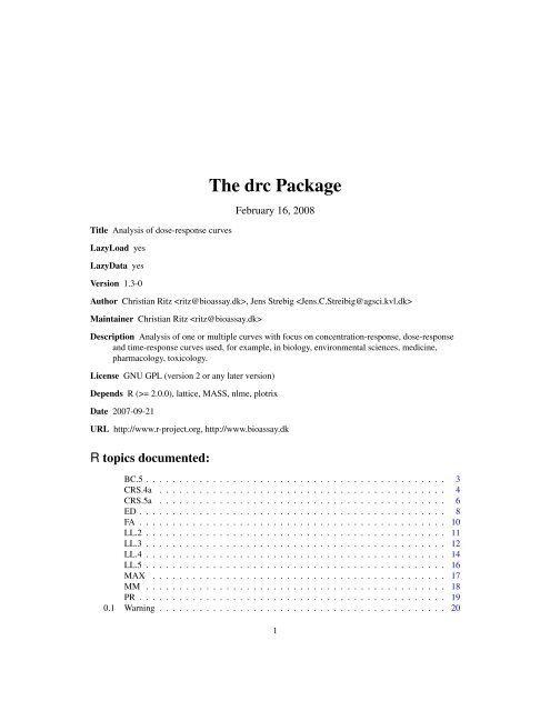 The drc Package - NexTag Supports Open Source Initiatives