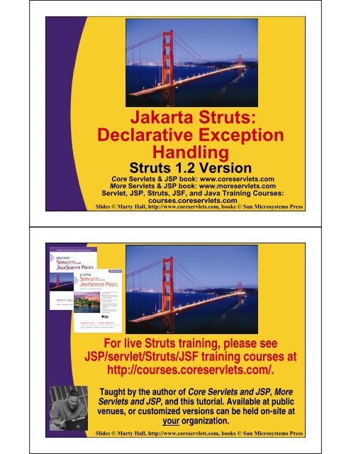 Jakarta Struts: Declarative Exception Handling - Custom Training ... Jakarta Struts: Declarative Exception Handling - Custom Training ...