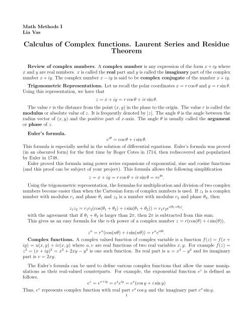 Complex Numbers. Complex Functions.