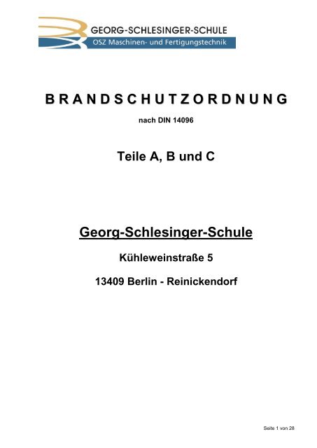 brandschutzordnung - Georg-Schlesinger-Schule