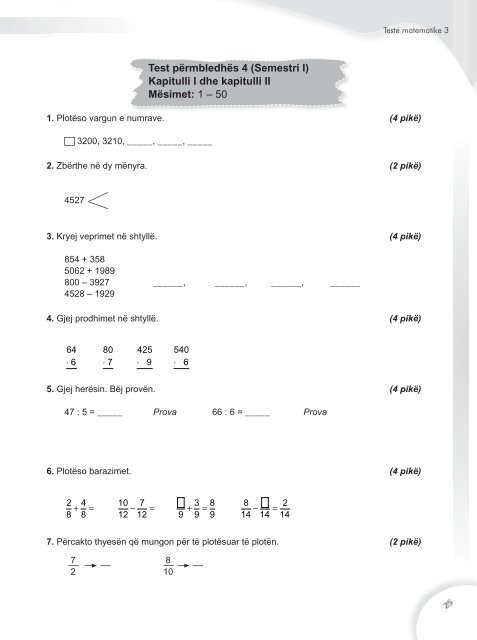 Teste matematike 31. Gjej